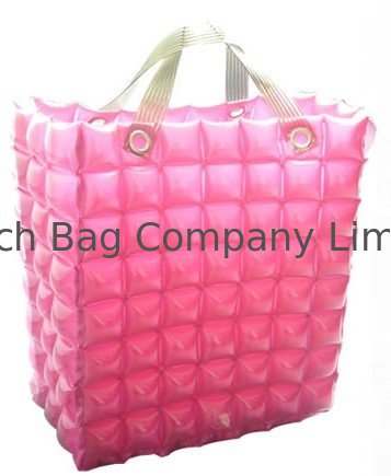 Pink Mini Inflatable Clear PVC Shoulder Bags For Girls With Hubble-Bubble