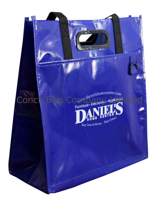 Deep Blue PP Woven Shopping Bags Eco-friendly Material