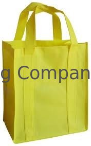 Yellow Pp Non Woven Fabric Shopping Bags , Printed Tote Bags