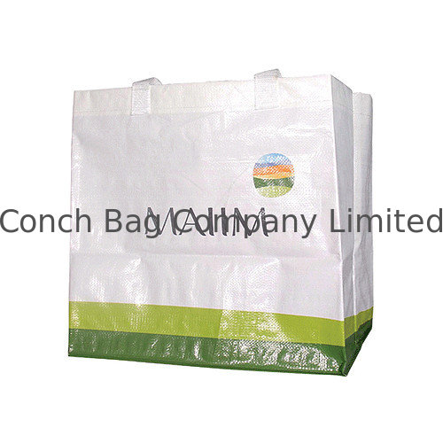 White Folding 120G PP Non-Woven Shopping bag Heart Transfer Printing