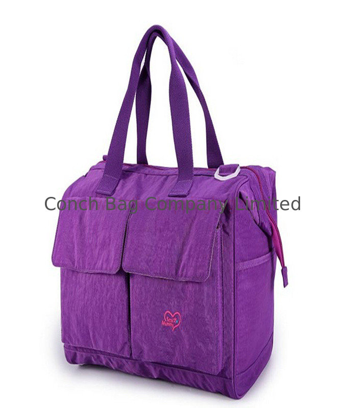 Large women Nylon shoulder travel Bag with long and adjustable strap