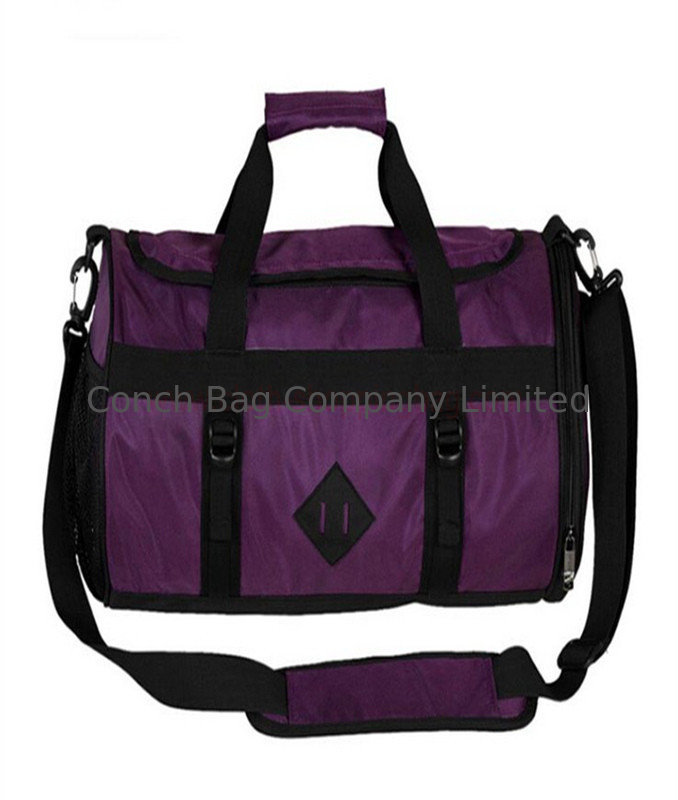 Customized gym duffel nylon shoulder satchel bags with large main compartment