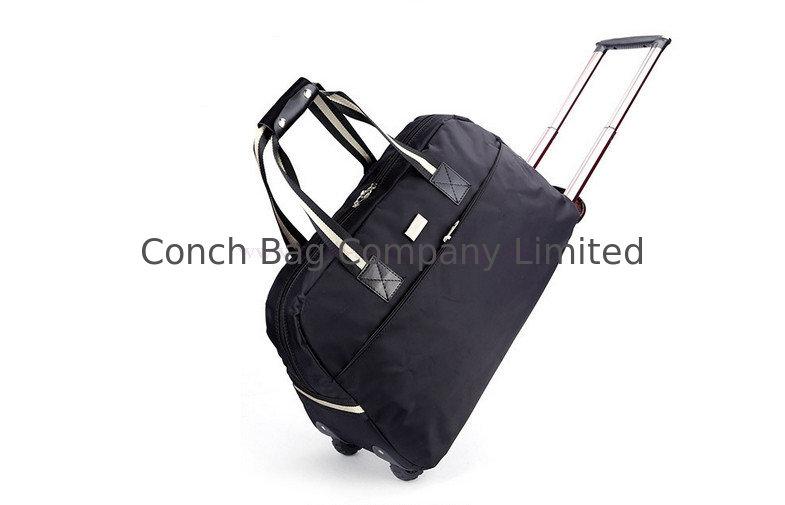 Telescoping handle cloth travel bags travel duffel set with smooth rolling wheels