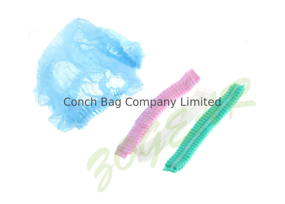 Single / Double Elastic Non Woven Bouffant Cap , Latex-free 18"  21"