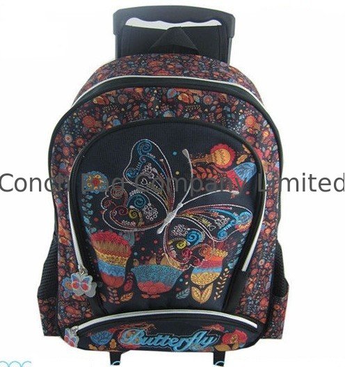 Black Trolley Kids School Backpacks , 600D Polyester Material