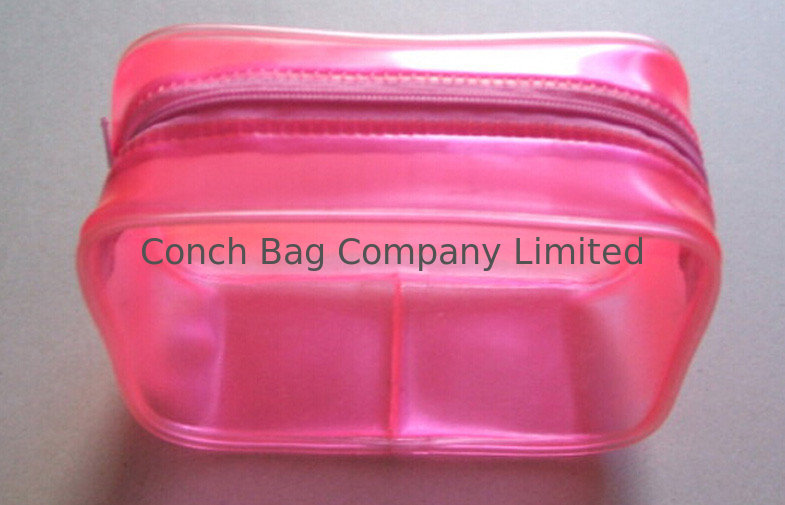 fashion zip pp red Biodegradable Plastic Bags for lady Cosmetic / gift