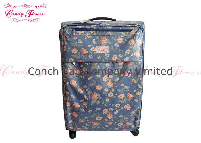 Blue flower 25 inch luggage Ladies Trolley Bag with Universal Wheel