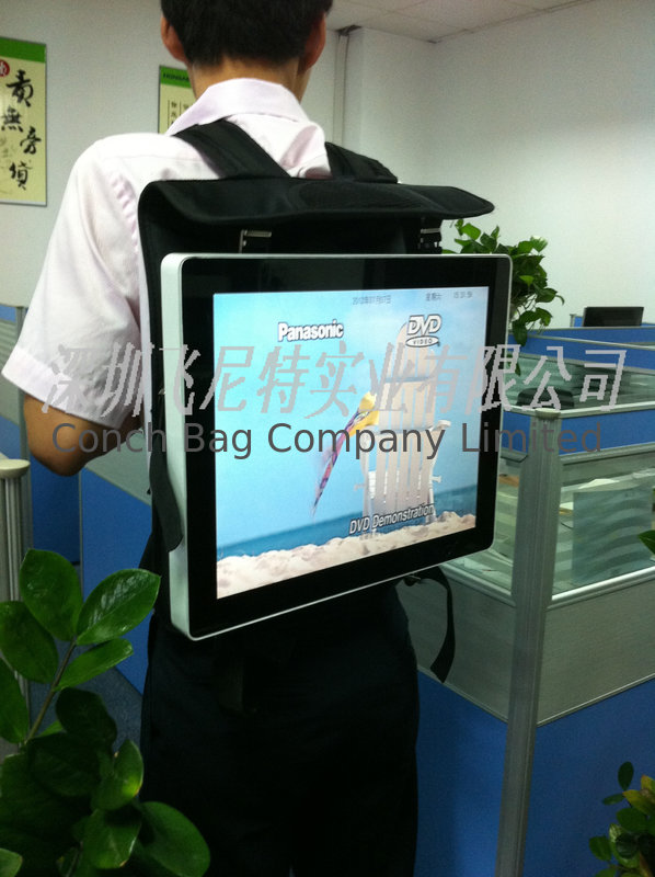 TFT 15 Inch Lcd Backpack Advertising Screen Video Display Digital Advertising Media