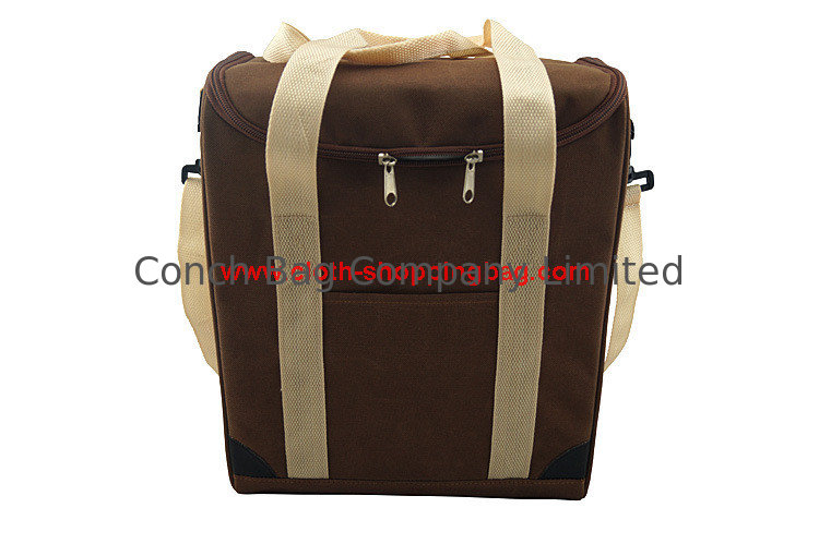 Customized large brown built lunch bag with insulated foil lining