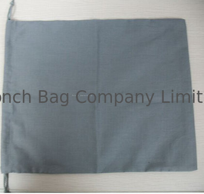 100%Cotton Toiletries Travel Bag Grey Drawstring Bags 15.5cm*23cm