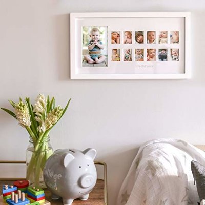 Baby first 12 months picture frame for DIY handprint and footprint first 12 months photo frame