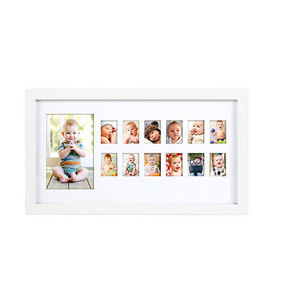 Newborn baby photo frame for DIY handprint and footprint baby monthly photo frame