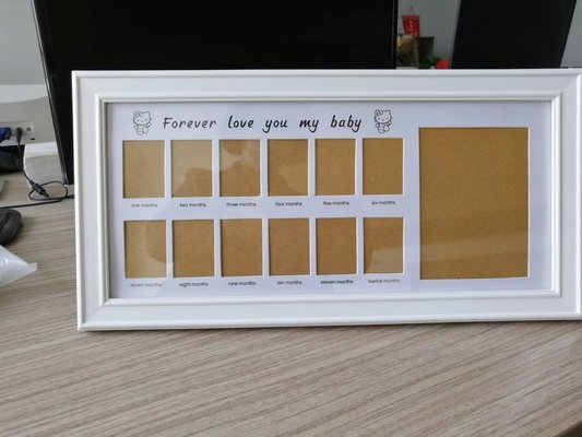 Newborn baby photo frame for DIY handprint and footprint baby monthly photo frame