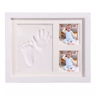 12 month picture frame for DIY handprint and footprint molduras para keepsake photo frame