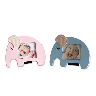PU painted ECO-friendly MDF lovely elephant colorful pink home decor baby Picture photo frame