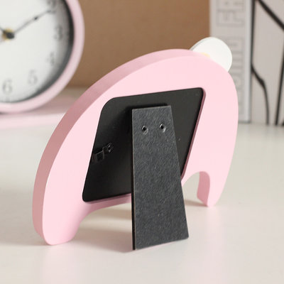 PU painted ECO-friendly MDF lovely elephant colorful pink home decor baby Picture photo frame