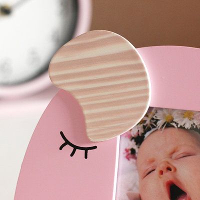 PU painted ECO-friendly MDF lovely elephant colorful pink home decor baby Picture photo frame