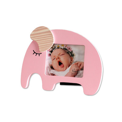 PU painted ECO-friendly MDF lovely elephant colorful pink home decor baby Picture photo frame