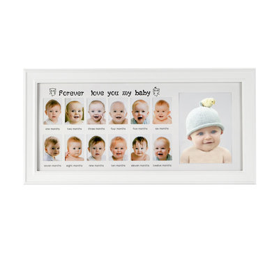 Baby Memorial Growing Picture Frame 1-12 Month Baby wooden Photo Frame Display Kids
