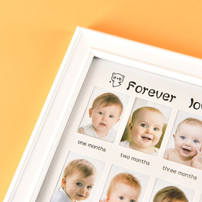 Baby Memorial Growing Picture Frame 1-12 Month Baby wooden Photo Frame Display Kids