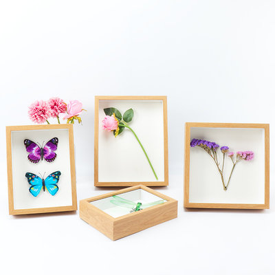 Modern Style Double Sided Glass Photo Frame Flower Plant Portrait Display Frame Holder wooden picture frames