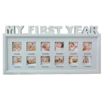 Baby's first year picture frame for DIY handprint and footprint molduras para photo moments frame