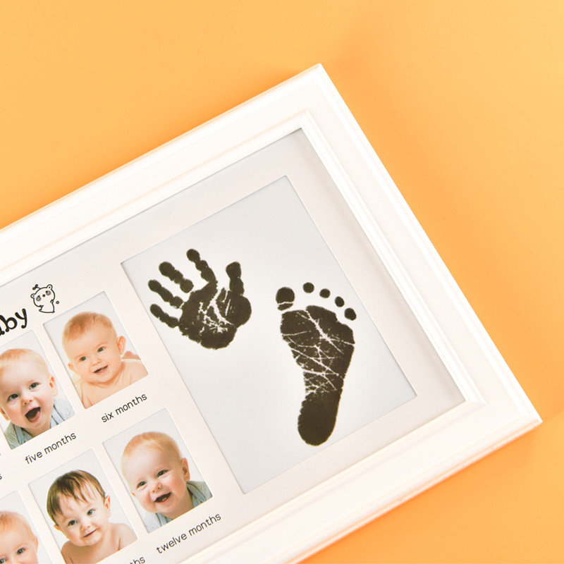 Baby first 12 months picture frame for DIY handprint and footprint molduras paraone keepsake photo frame