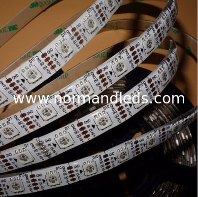 Addressable 5m 60LEDs/m DC5V WS2813(Dual-signal wires)RGB led pixel strip,waterproof in silicon coating,60pixels/M
