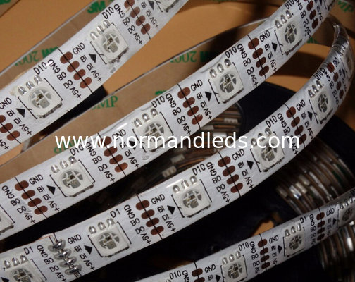 Addressable 5m 60LEDs/m DC5V WS2813(Dual-signal wires)RGB led pixel strip,waterproof in silicon coating,60pixels/M
