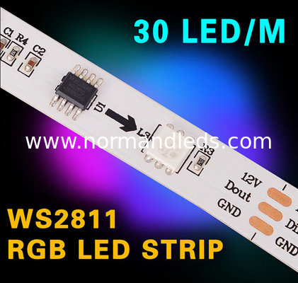 (5m/roll) DC12V ws2811 ic 30/48/60leds/m IP30/IP65/IP67 5050 SMD rgb addressable led pixels strip