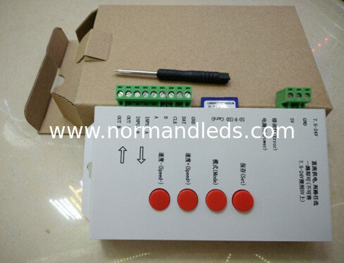 DC5~24V T-1000S SD Card Controller for LPD6803 WS2811 WS2801 8806 led pixel controller RGB full color RGB play video SPI
