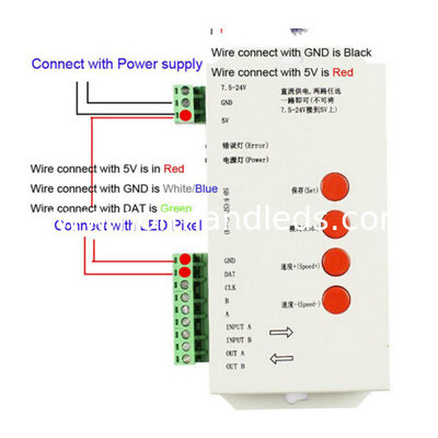 T-1000S,LED sd card pixel controller;full color;SPI signal output;2048 pixels controlled;2017 new Version