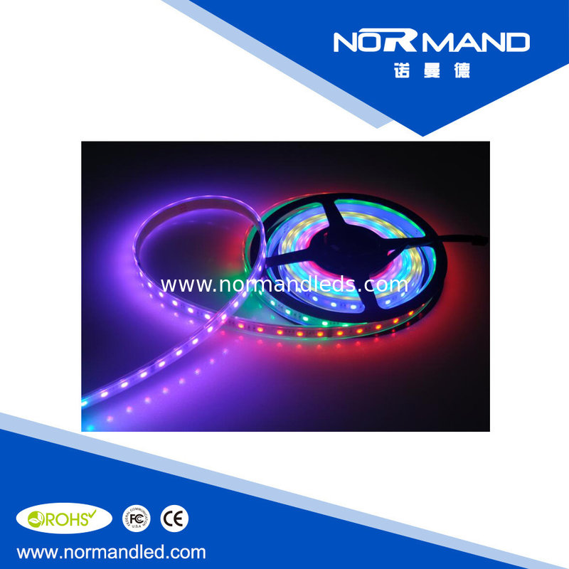 5m DC12V 60leds/m and 5pcs TM1812 ic/meter(20pixels) led digital strip;IP68;waterproof
