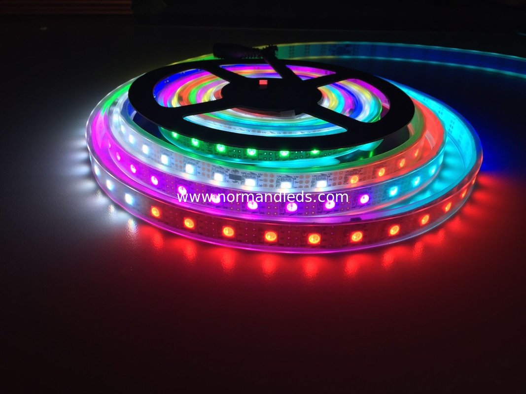 DC5V WS2813 led Strip Addressable Dual-signal wires RGB led pixel strip,waterproof with silicon tube,5m