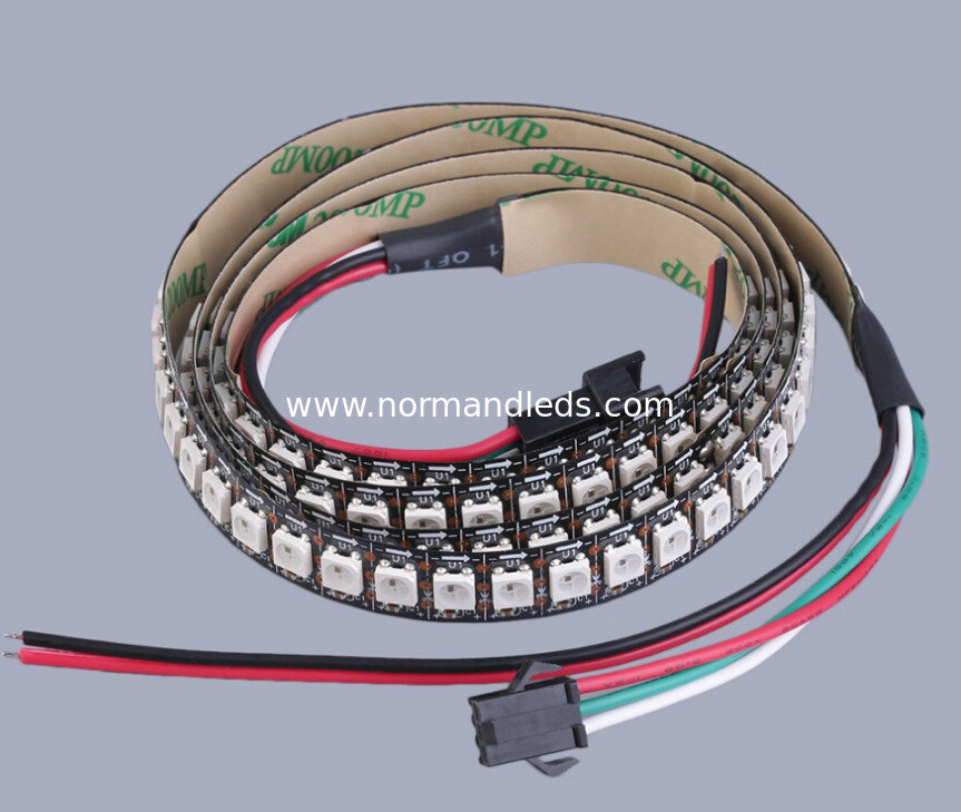 1M WS2812B 5050 RGB 144led Dream color LED Strip Light Individual Addressable 5V Black PCB Waterproof IP67