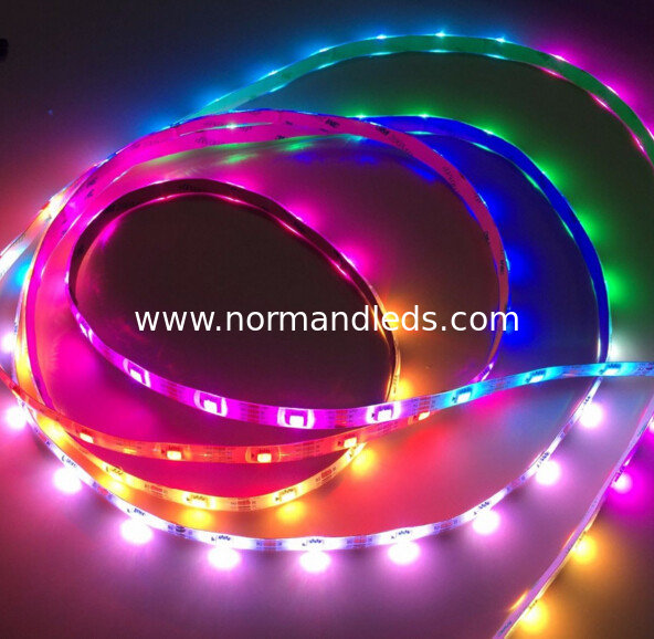 Addressable 5m 30LEDs/m DC5V WS2813 RGB led pixel strip,waterproof by silicon coating;IP65,with 30pixels/M;WHITE PCB