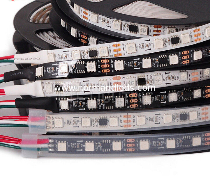 DC12V IC SMD5050 RGB Flexible addressable 30/48/60leds/m ws2811 led pixels strip lights tape external ic,1 ic control 3