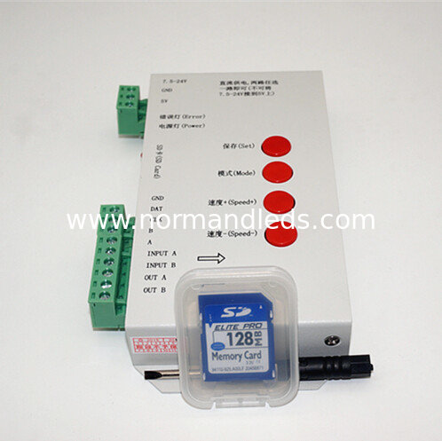 T-1000S LED Pixel Controller for LPD6803 WS2801 WS2811 RGB Full Color DC5V-24V with SD Card