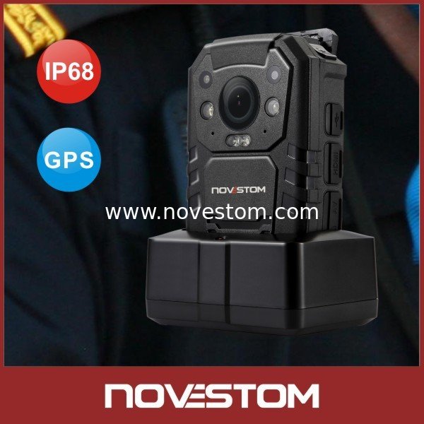 Novestom hotselling NVS5 full HD 1296P CMOS IR CCTV police waerable security video camera with GPS 128GB optional