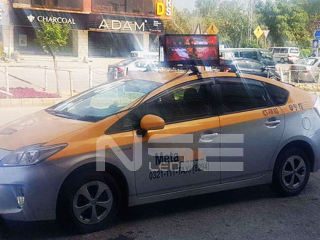 P3 Taxi Advertising LED Display In Pakistan Taxi Top LED Display