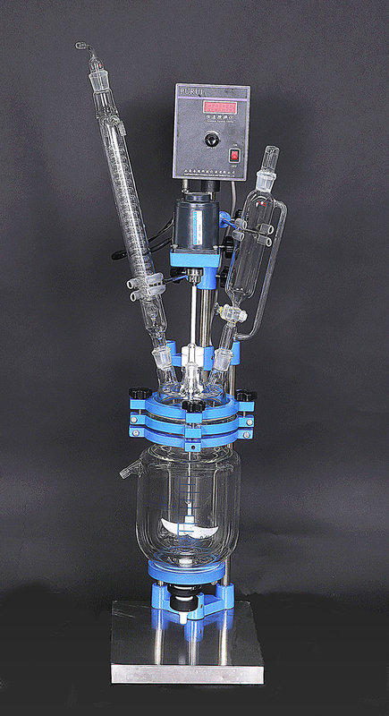 Borosilicate Glass Made 3L Double Wall Glass Reactor for Pilot Test
