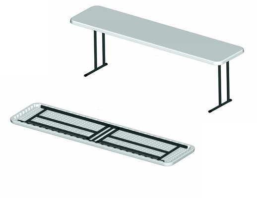 China HDPE 8 foot folding table/plastic 8 ft bar table furniture supplier