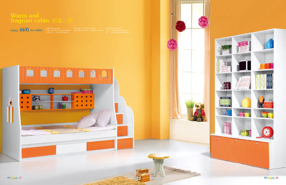 China kids bunk bed with pulled bed,#6610 supplier