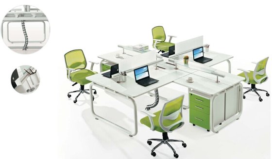 China modern 4 seater office workstation table for staff,#JO-5005-4 supplier