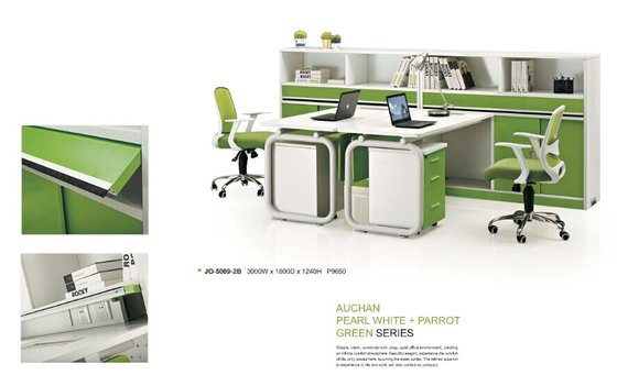 China modern 2 seat office table workstation with cabinet,#JO-5009-2B supplier