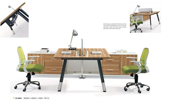 China modern 2 seat office table workstation furniture,#JO-6064 supplier