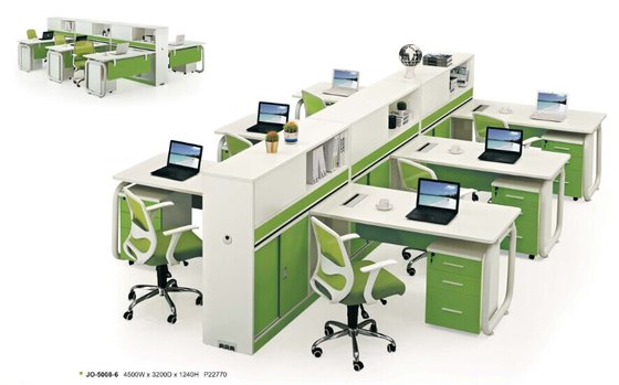 China modern 6 seat office workstation table with doucment cabinet,#JO-5008-6 supplier