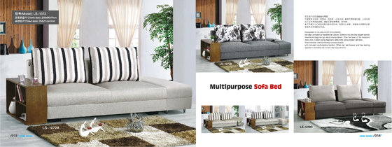 China fabric sofa bed with cabinet,#LS-1072 supplier