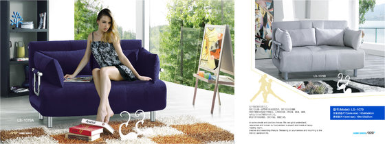 China two seat fabric sofa bed with arm,#LS-1079 supplier