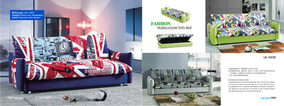 China fashionable three unit fabric sofa bed,#LS-1057 supplier